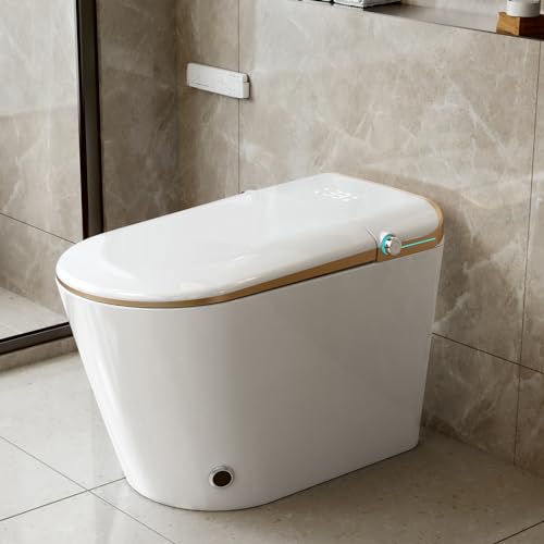 Auto Open & Close Smart Bidet Toilet with Foot sensor, Tankless Toilet ...