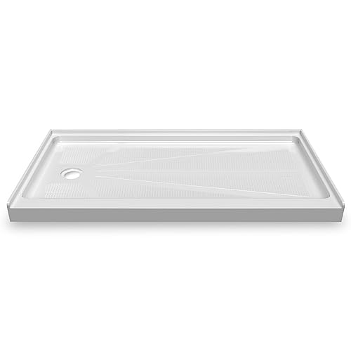 CKB 60 in. L x 36 in. W Single Threshold Shower Base, Left Drain Shower ...