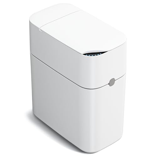 CTIME 2nd Gen Motion Sensor Bathroom Trash Can with Exhaust Fan for ...