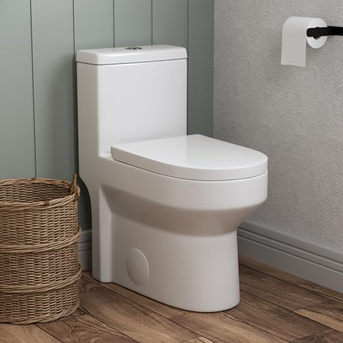 DeerValley Compact One Piece Toilet with Comfortable Seat Height, Small ...