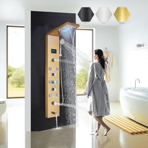 FCOTEEU Multi-Function Shower Panel with Temperature Display LED ...