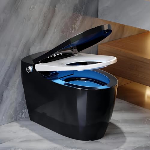 Homary Black Smart Toilet with Built-In Bidet, Auto Open Close, One ...