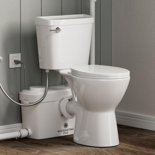 MaceratingFlo 19 Inch Upflow Toilet With 600W Pump, Macerating Toilet ...